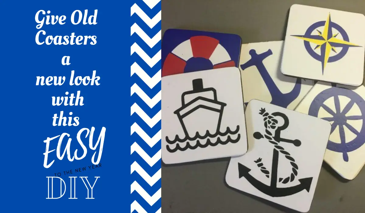 Easy DIY Upcycled coasters using a cutting machine. - Baker Street Living