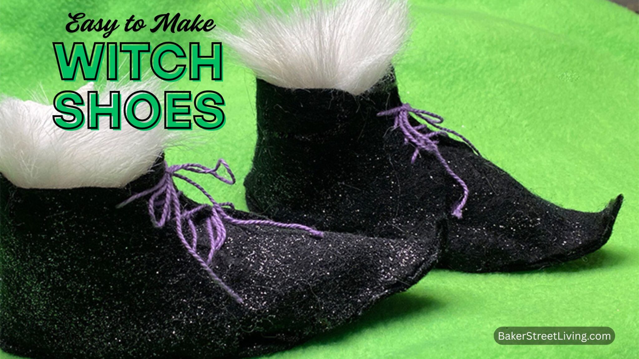 Easy to make Witch Shoe pattern tutorial - Baker Street Living