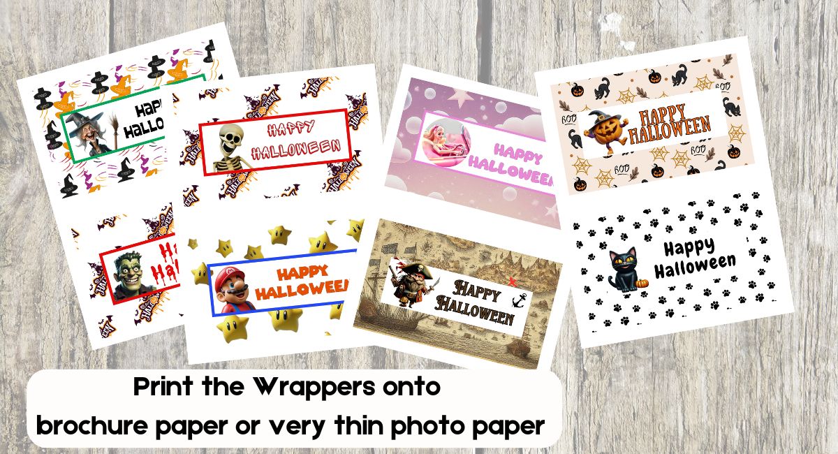 Easy DIY Candy Bar Wrappers for Halloween. - Baker Street Living