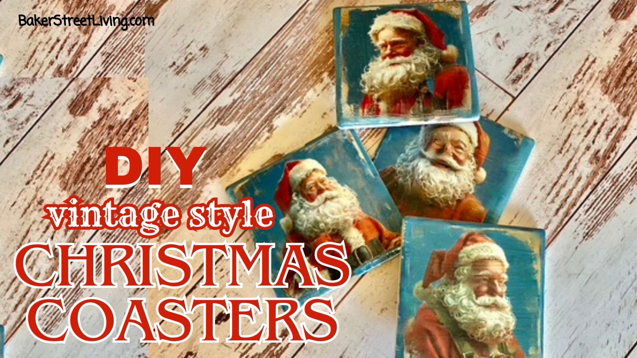 Vintage Look DIY Christmas Coasters (Free Pattern) - Baker Street Living