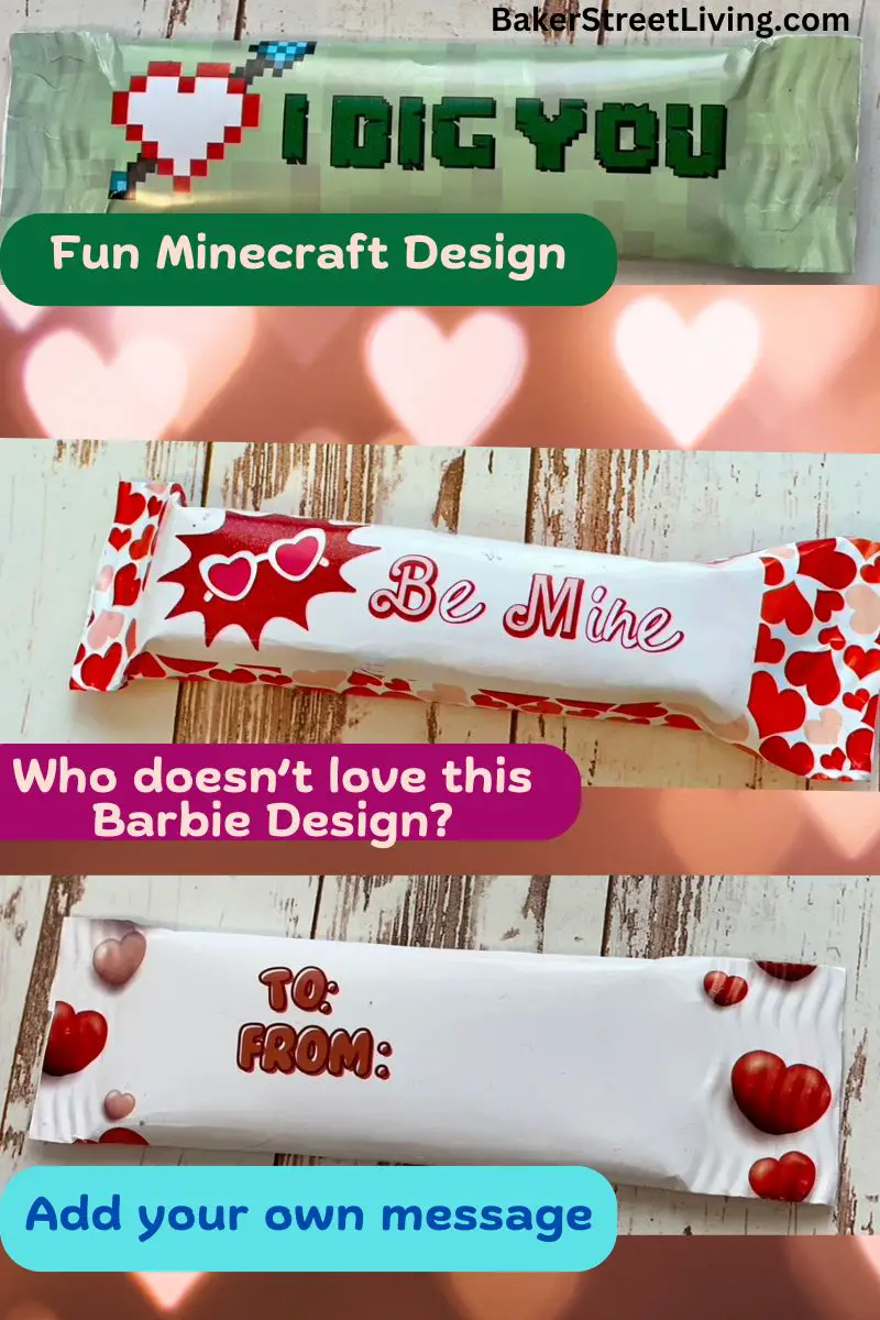 8 Free Printable Valentine's Day Candy Wrappers. - Baker Street Living
