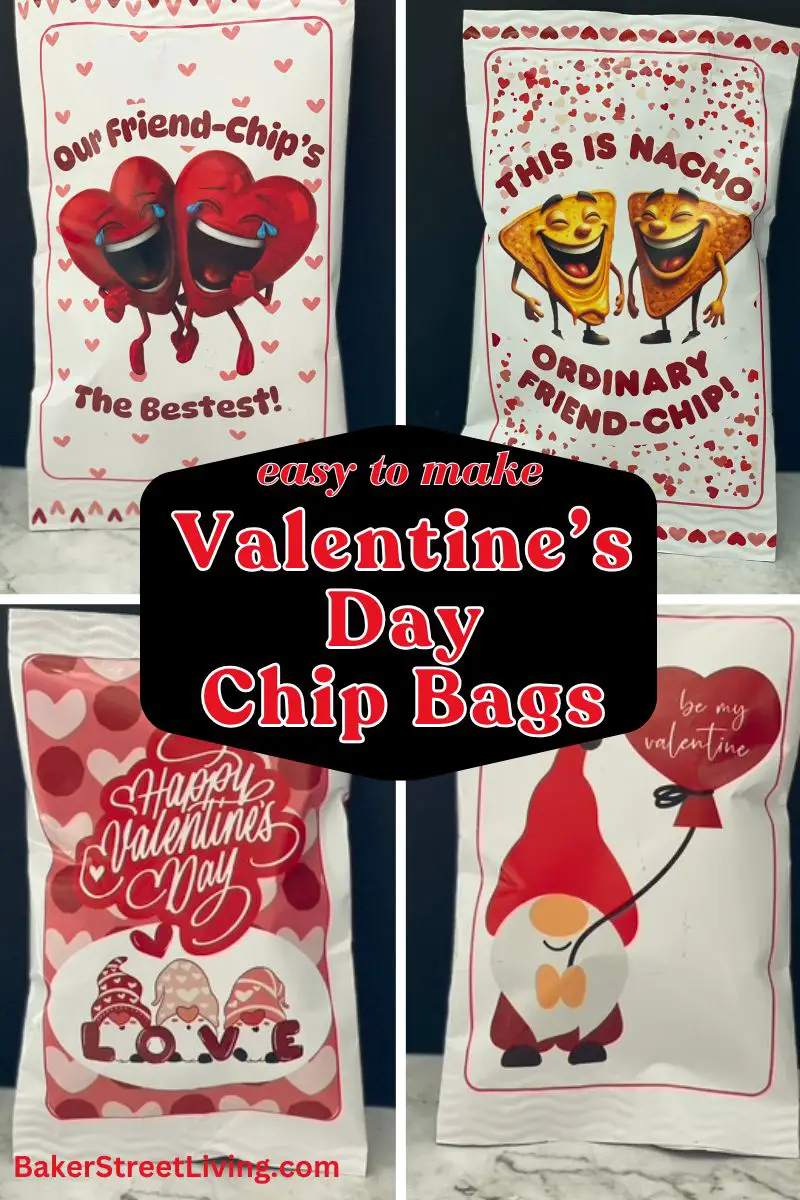 Easy DIY Printable Chip Bags for Valentine's Day. - Baker Street Living
