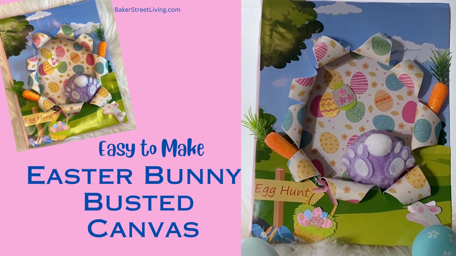 Easy to Make Easter Bunny Busted Canvas. - Baker Street Living