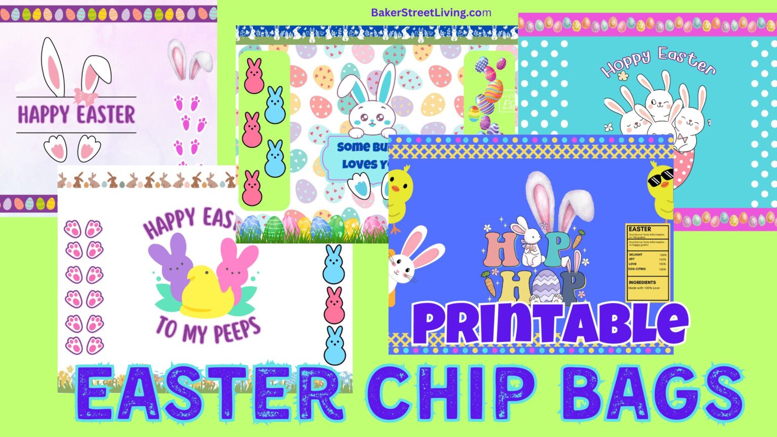 Easy to Make Printable Easter Chip Bags - Baker Street Living
