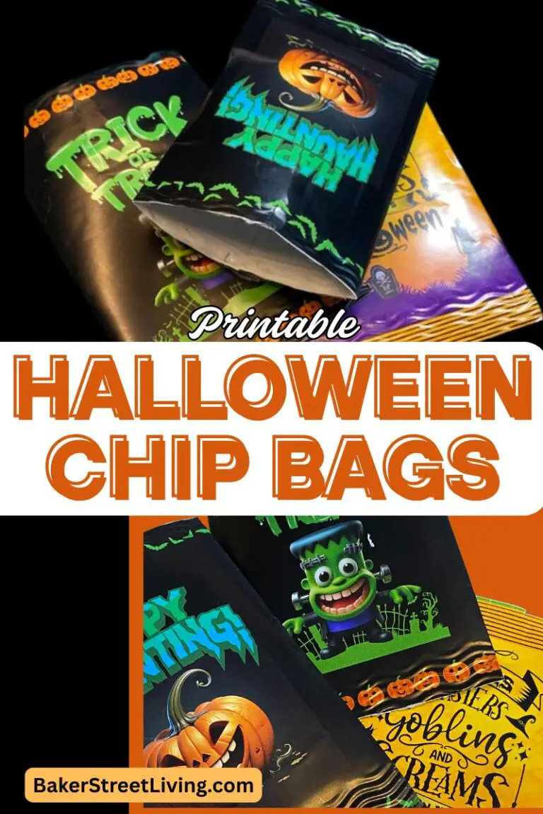 Easy to Make Printable Halloween Chip Bags. - Baker Street Living