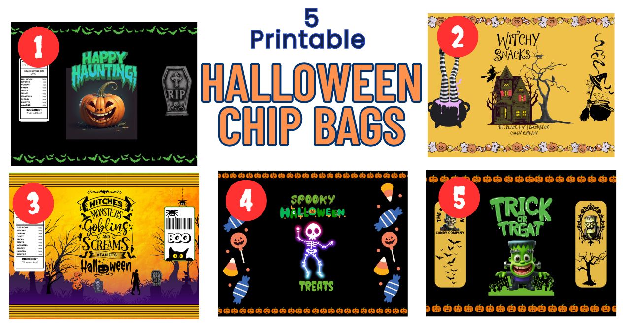 Easy to Make Printable Halloween Chip Bags. - Baker Street Living