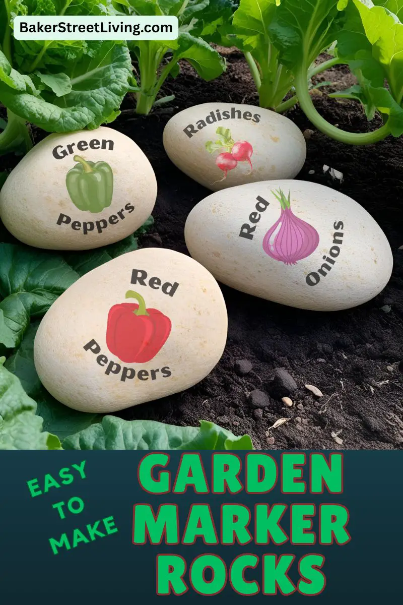 Easy to Make Garden Marker Rocks. (No Paint) - Baker Street Living