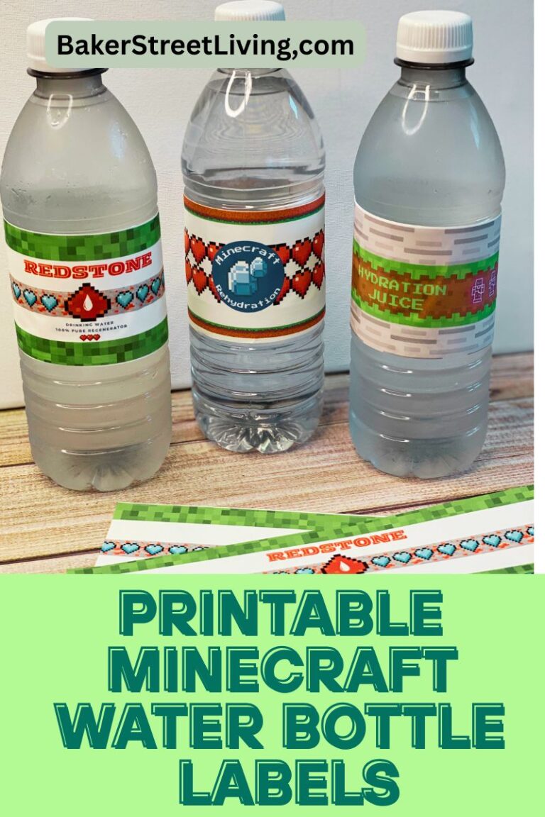 Free Printable Minecraft Water Bottle Labels - Baker Street Living