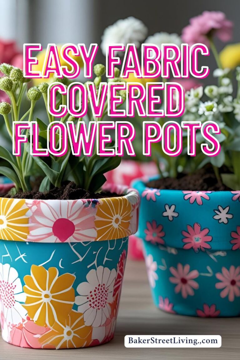 Easy DIY Fabric Covered Flower Pots - Baker Street Living
