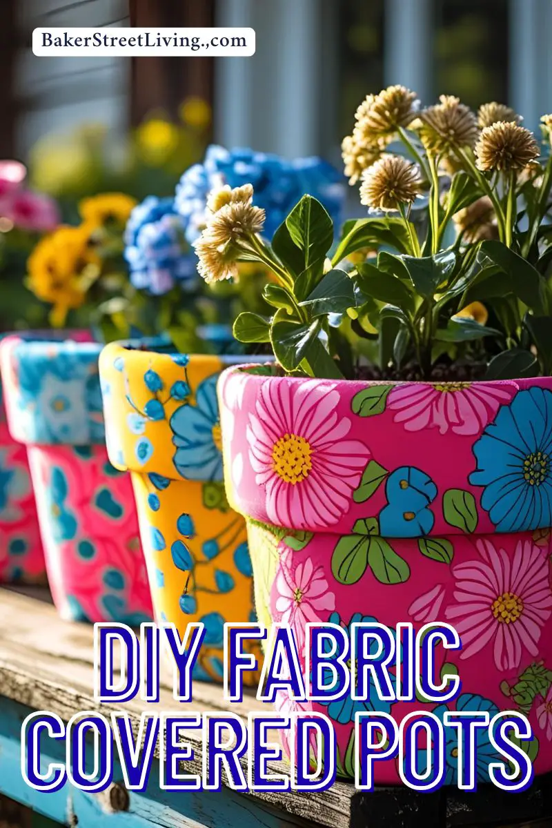 Easy DIY Fabric Covered Flower Pots - Baker Street Living