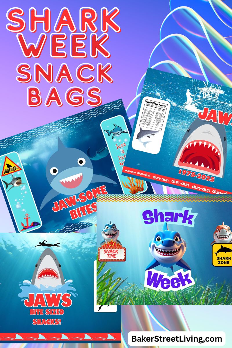 Free Printable Shark Week Printable Snack Bags. - Baker Street Living