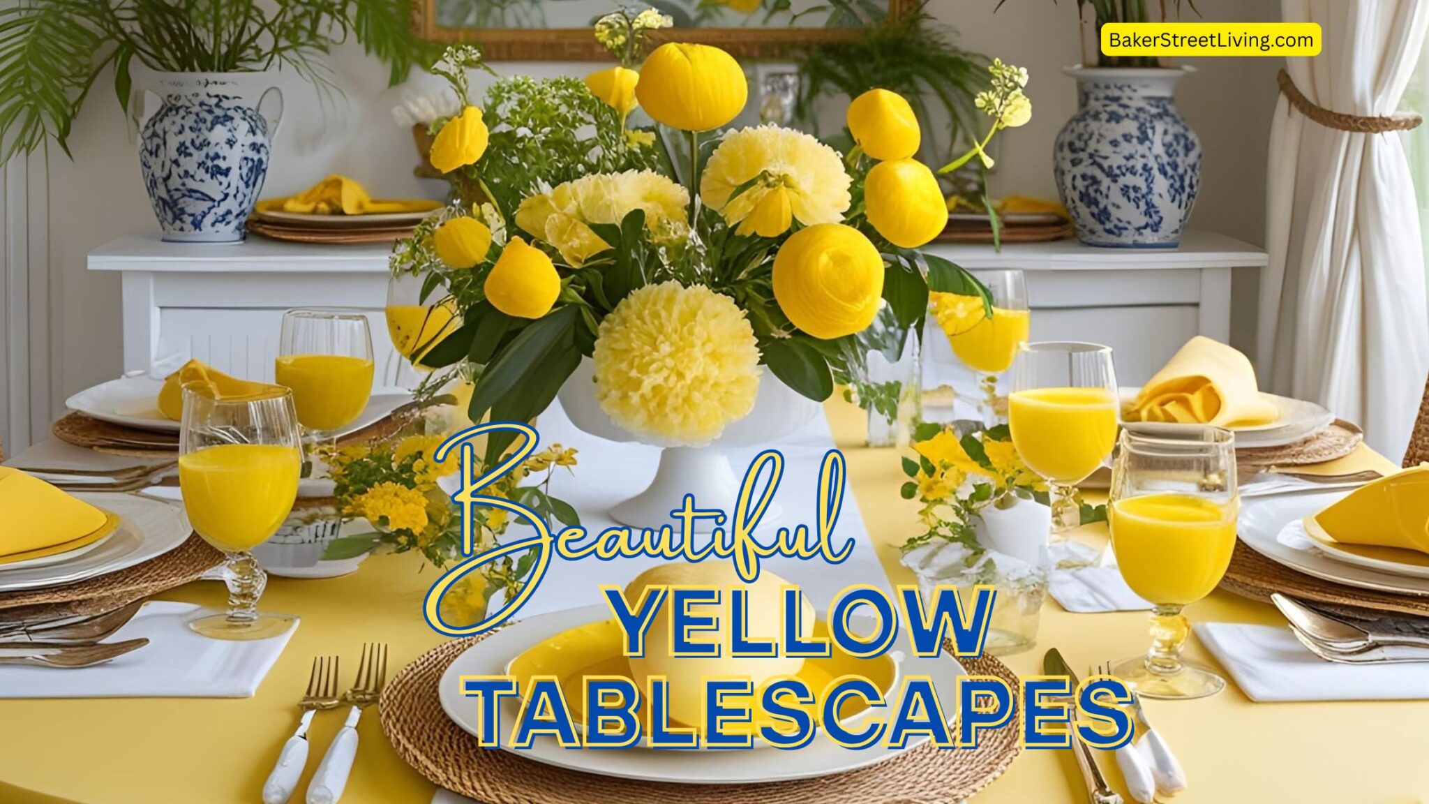 16 Easy Yellow Tablescape Ideas for a Summer Party. - Baker Street Living