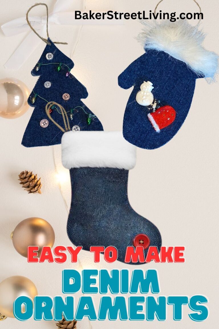 Easy to Make Denim Christmas Ornaments. - Baker Street Living