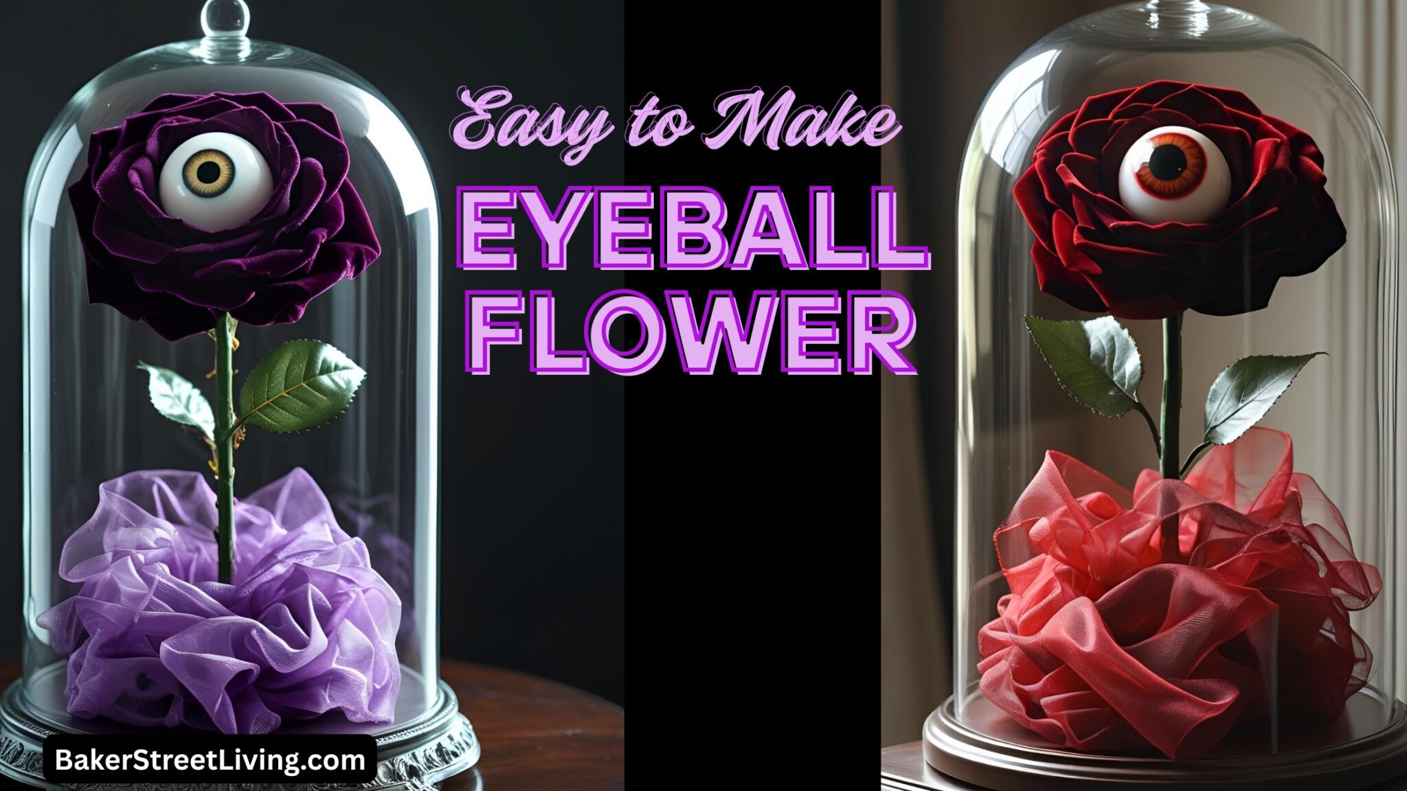 Easy to Make Halloween Eyeball Flower - Baker Street Living