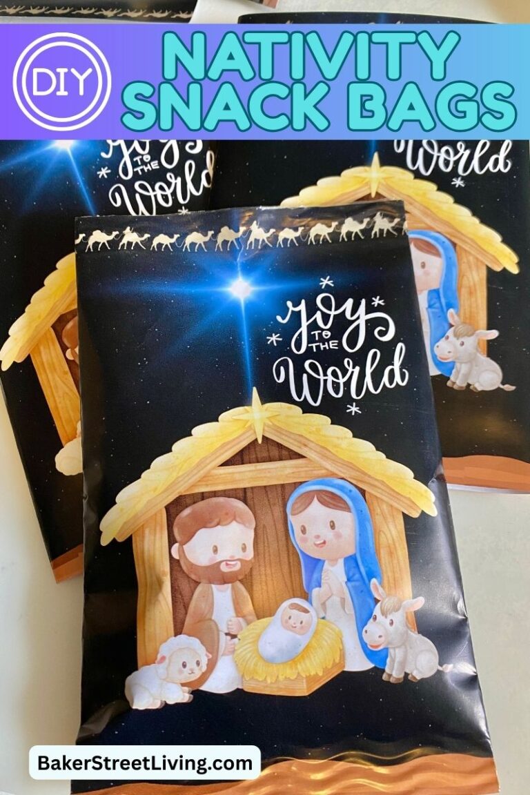 Easy to Make Printable Nativity Snack Bag. - Baker Street Living