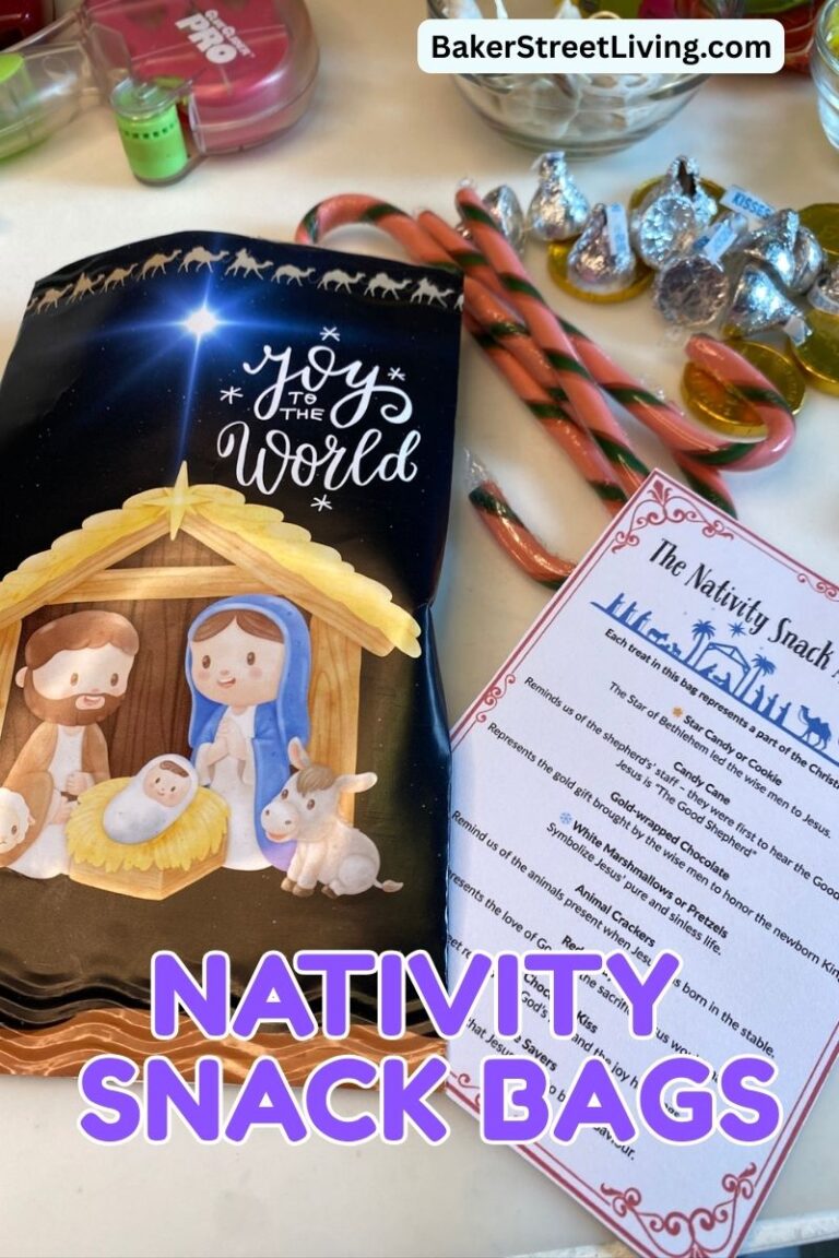 Easy to Make Printable Nativity Snack Bag. - Baker Street Living