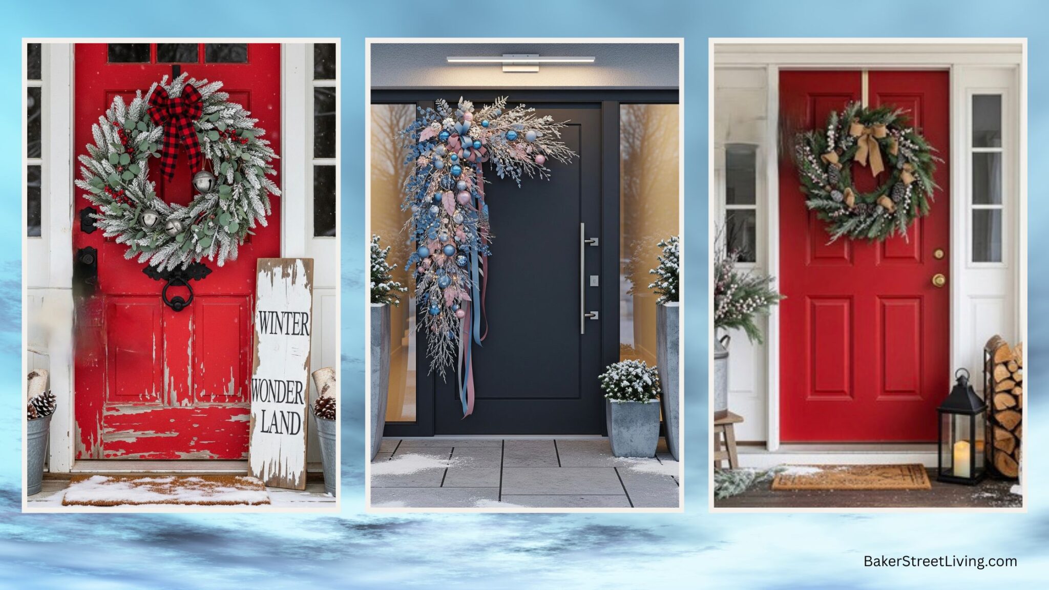 25 Easy Welcoming Winter Door Decorating Ideas - Baker Street Living
