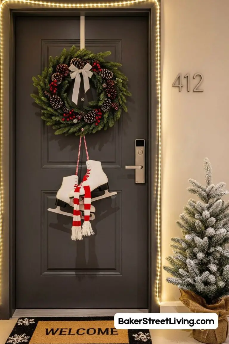 25 Easy Welcoming Winter Door Decorating Ideas - Baker Street Living