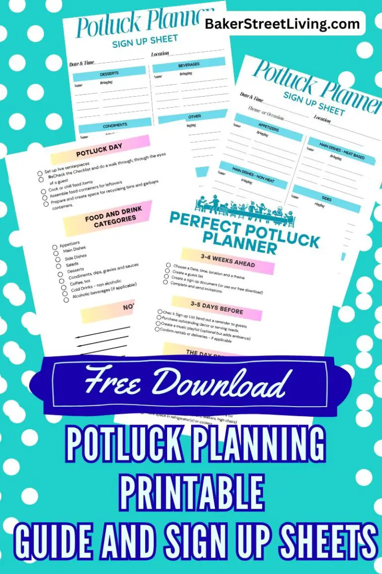 Easy Potluck Planning Guide (Free Printable Guide). - Baker Street Living