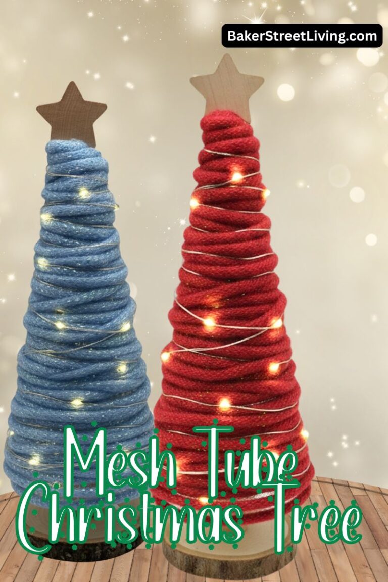 Easy to Make Mesh Tube Christmas Tree (with lights) - Baker Street Living