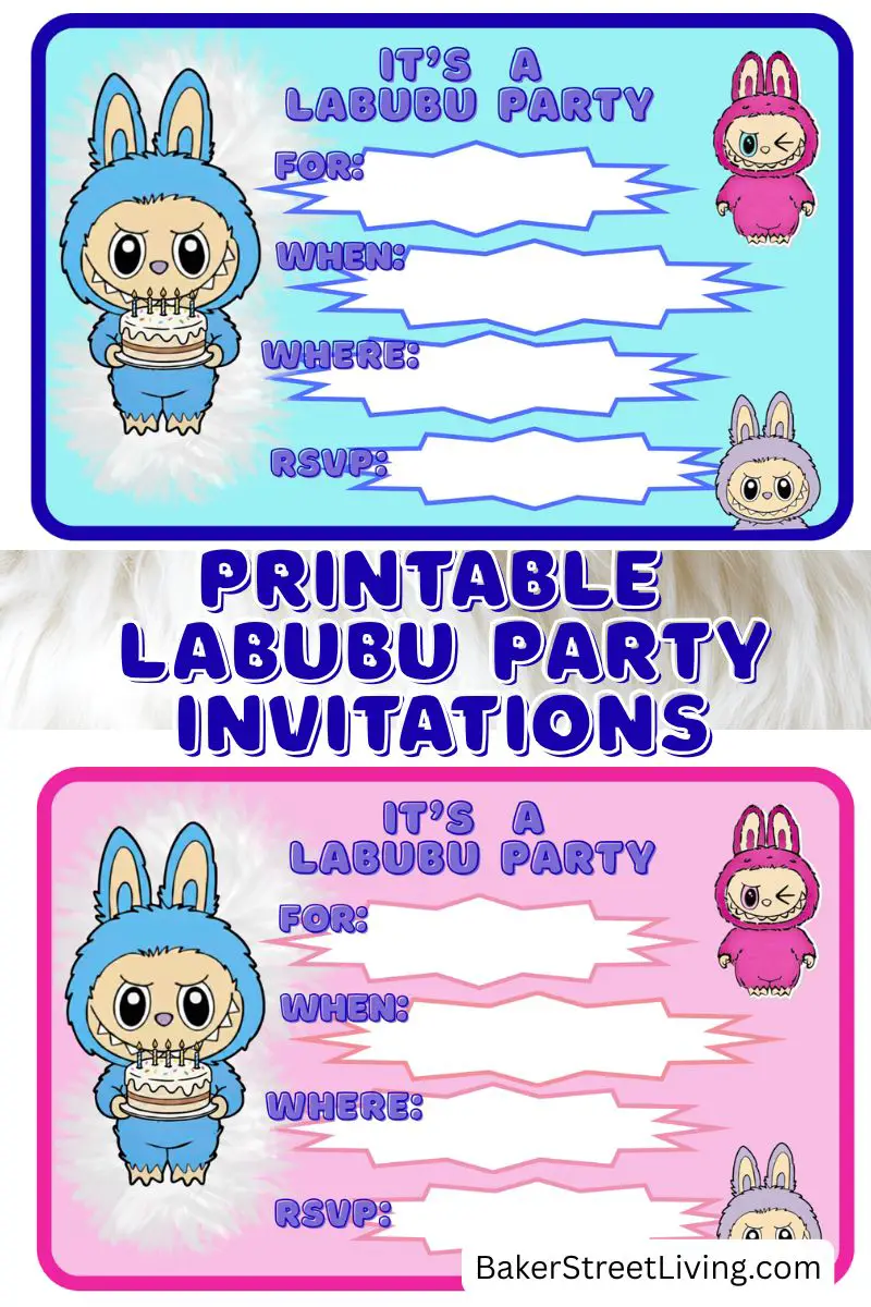 Easy to Make Printable Labubu Party Invitation. - Baker Street Living