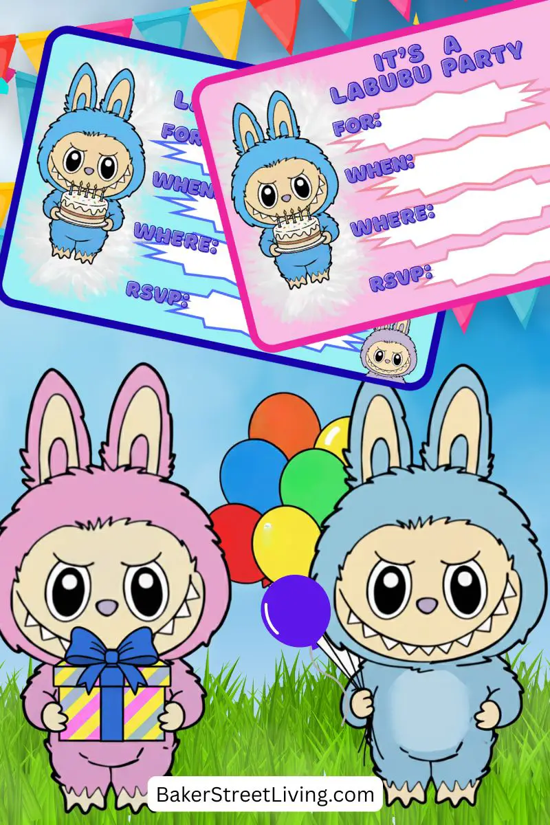 Easy to Make Printable Labubu Party Invitation. - Baker Street Living