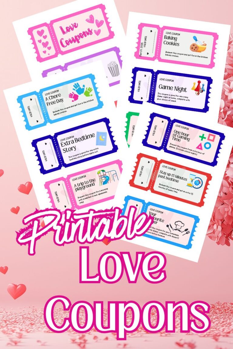 Free Printable Valentine's Day Love Coupons. (Book of 10). - Baker ...
