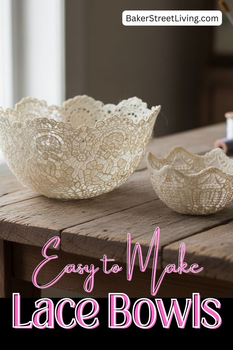 How to Make an easy Lace Bowl - Baker Street Living