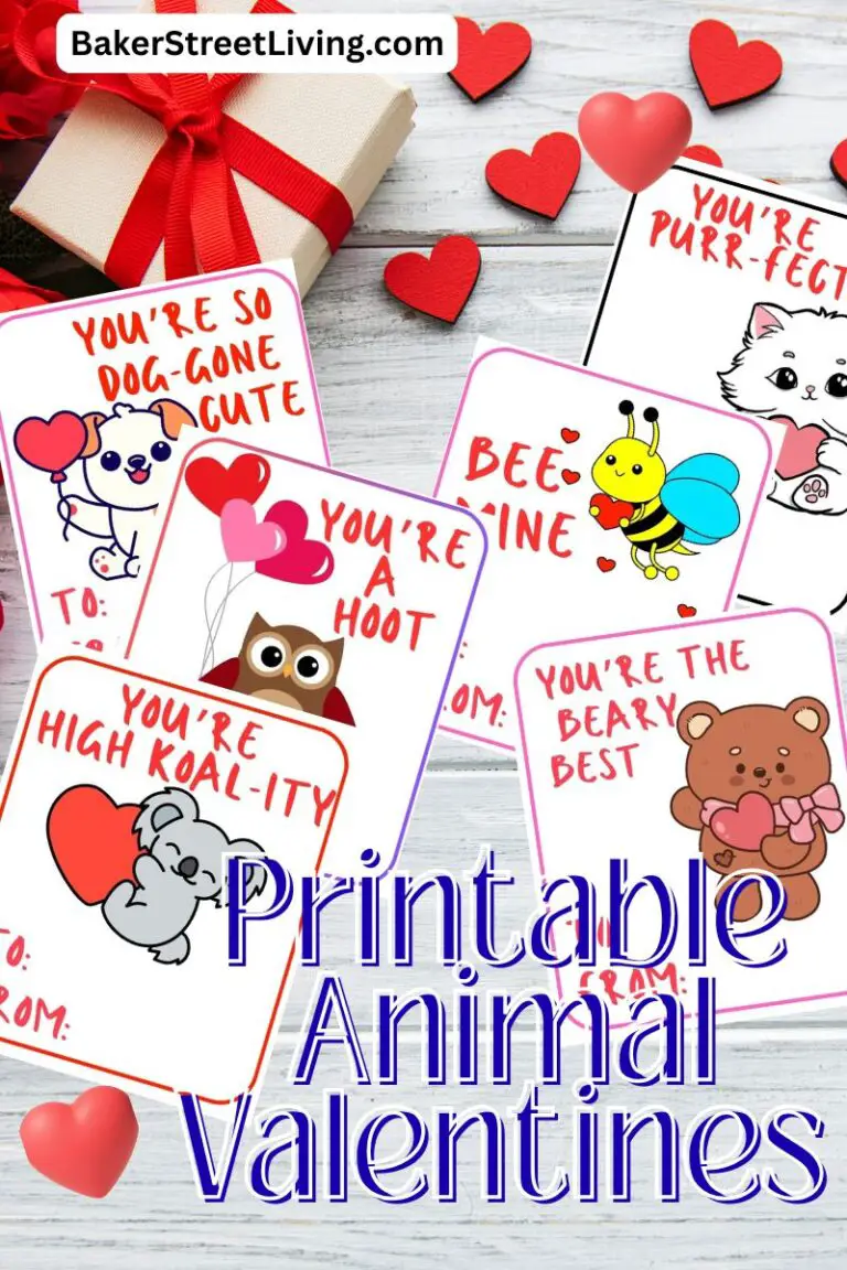 Printable Animal Valentines for Kids - Baker Street Living