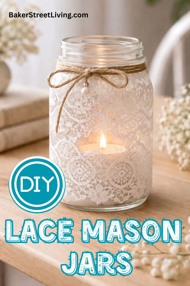 How to Make Recycled Lace Mason Jars - Baker Street Living